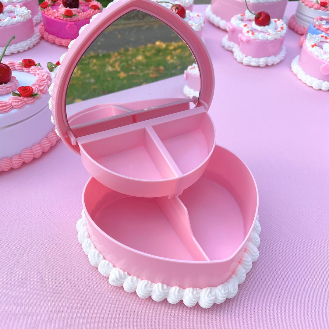 Strawberry Heart Fake Cake Decor Box Vintage Decor Fake Cake Trinket ...