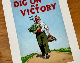 Vintage Dig on for Victory War Poster Print - Etsy