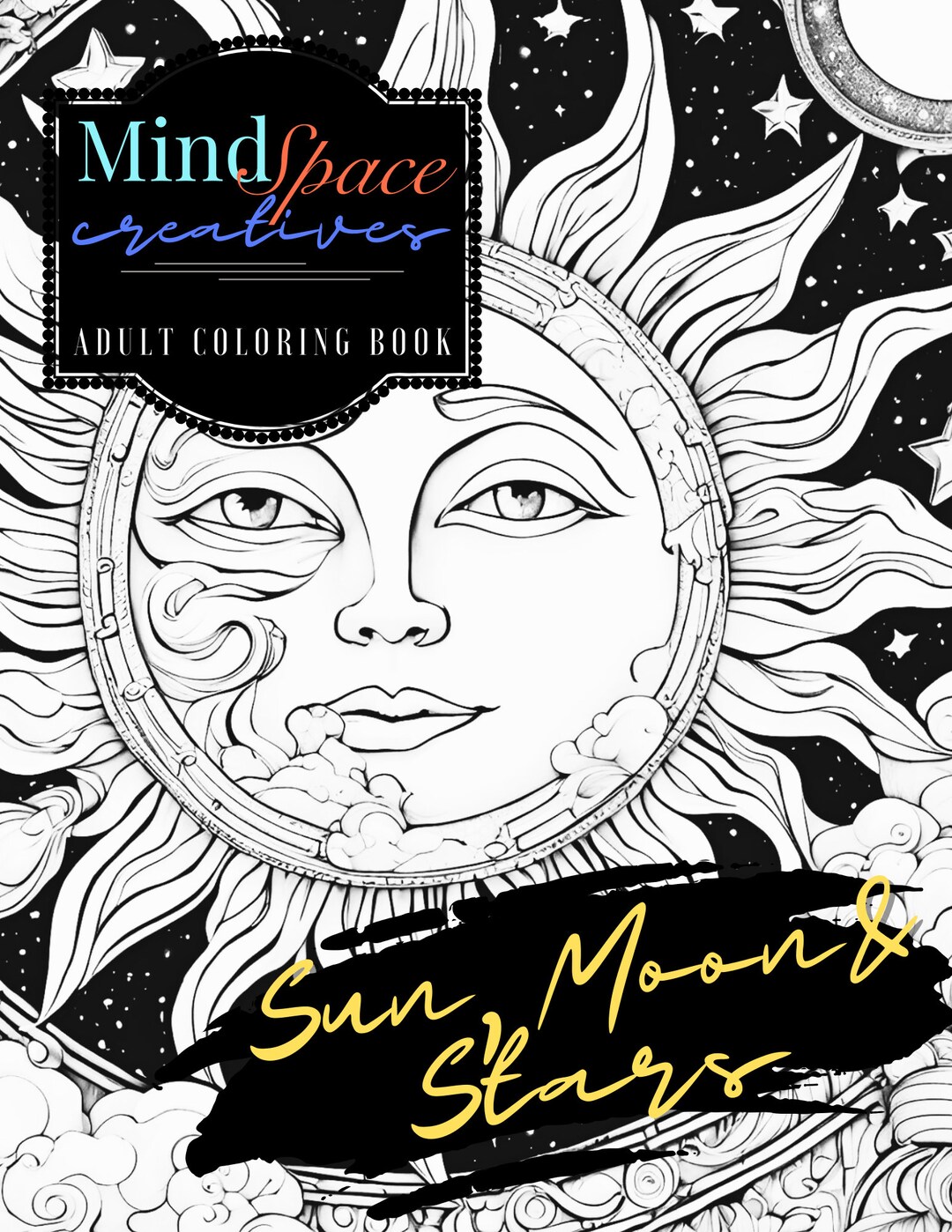 12 Sun, Moon, and Stars Printable Coloring Pages, Coloring Book ...