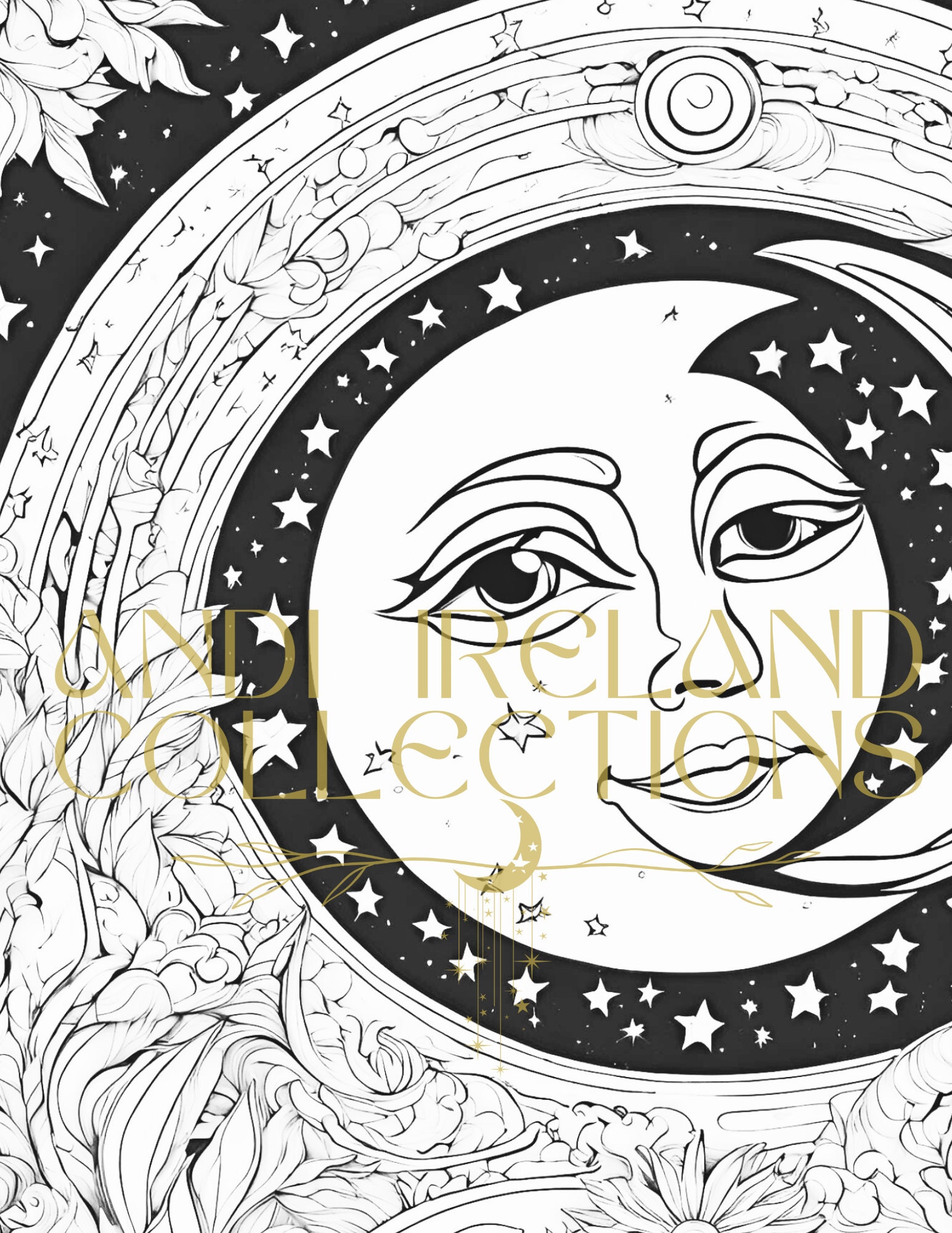 12 Sun, Moon, and Stars Printable Coloring Pages, Coloring Book ...