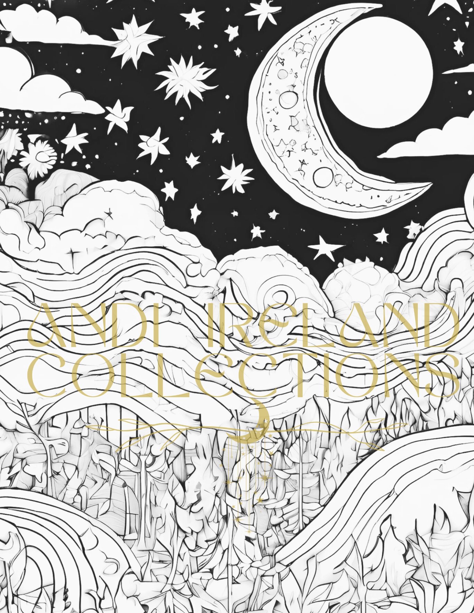 12 Sun, Moon, and Stars Printable Coloring Pages, Coloring Book ...