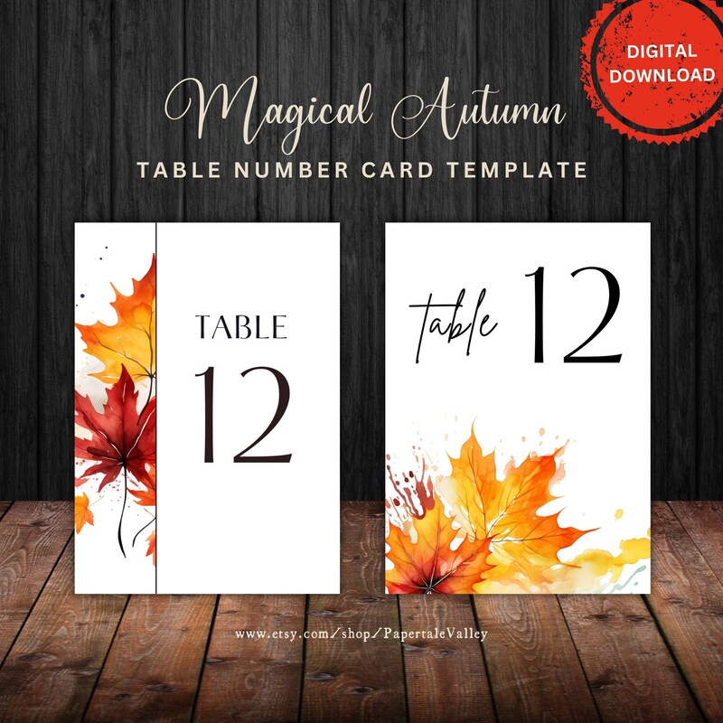 Table Number Cards - Etsy