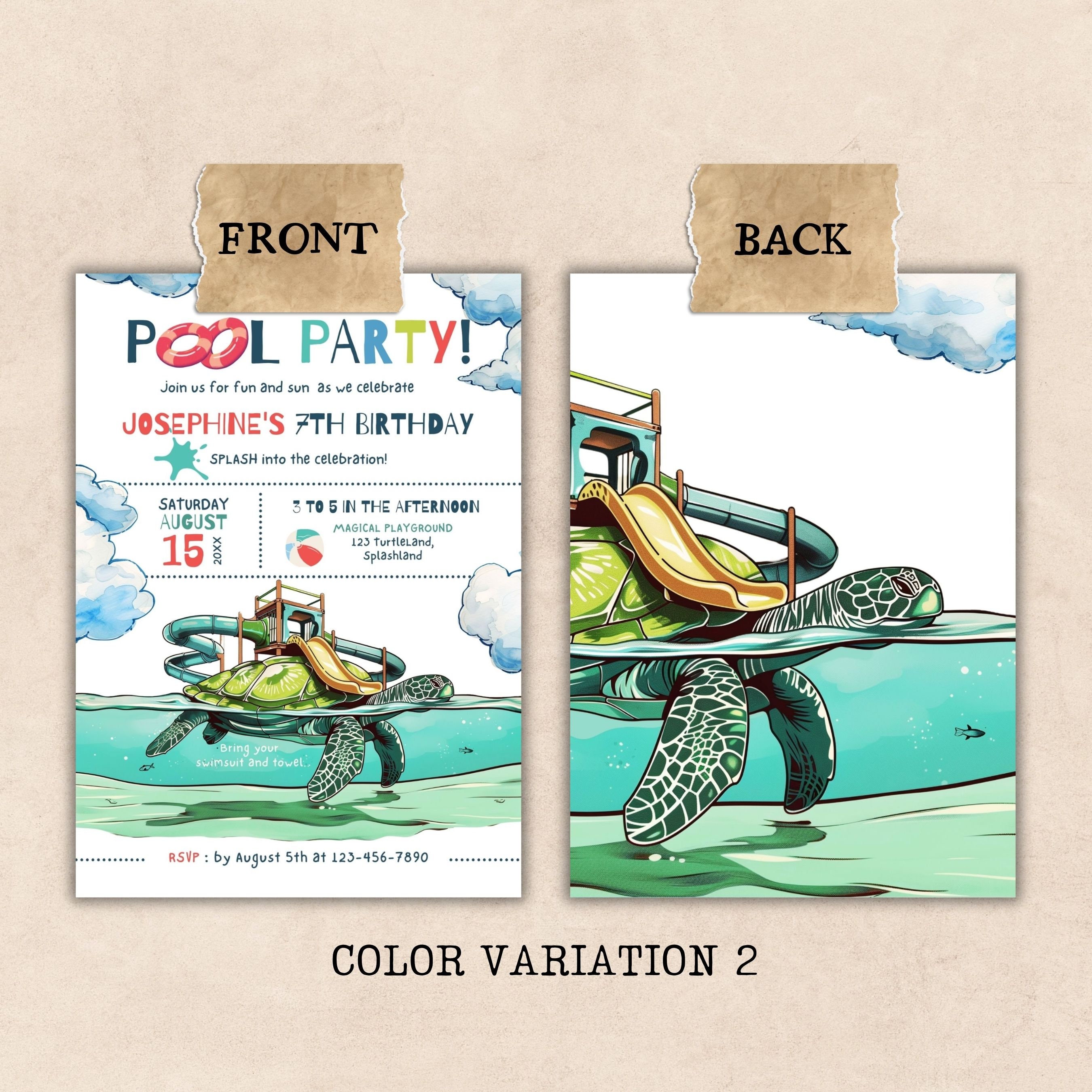 Magical Pool Party Invitation Template | Printable Outdoor Birthday ...