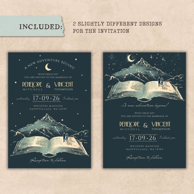 A New Adventure Wedding Invitation Suite Template Surreal Wedding Suite ...