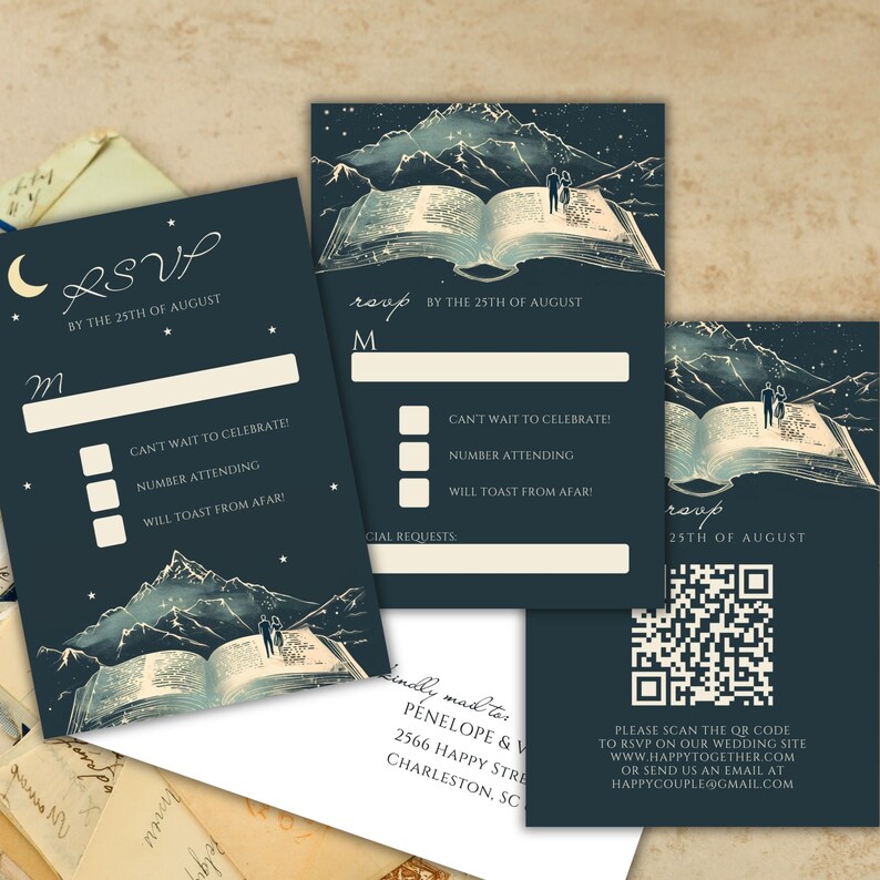 A New Adventure Wedding Invitation Suite Template Surreal Wedding Suite ...
