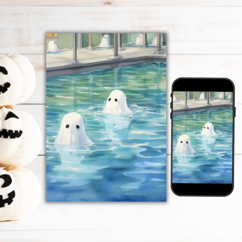 EDITABLE Halloween Spooky Pool Party Invitation TEMPLATE | Ghosts Pool ...
