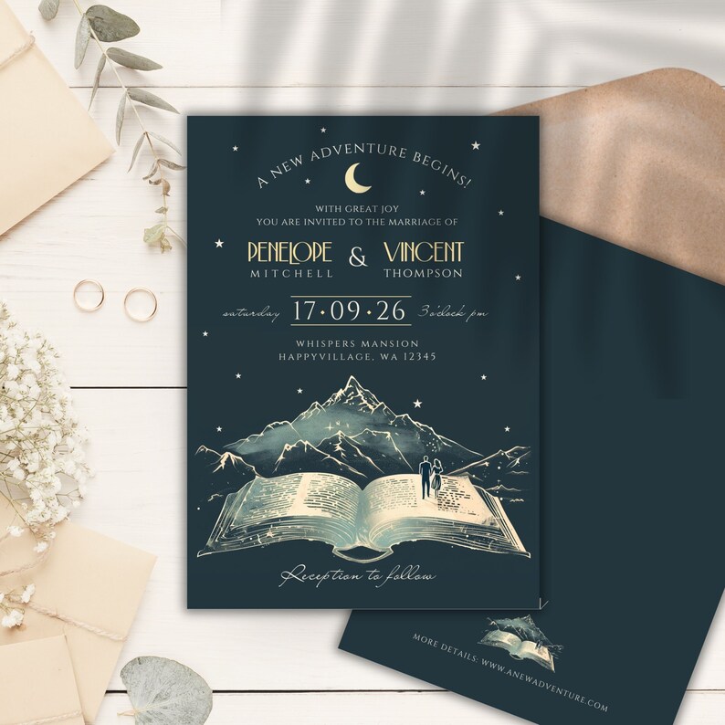 A New Adventure Wedding Invitation Suite Template Surreal Wedding Suite ...