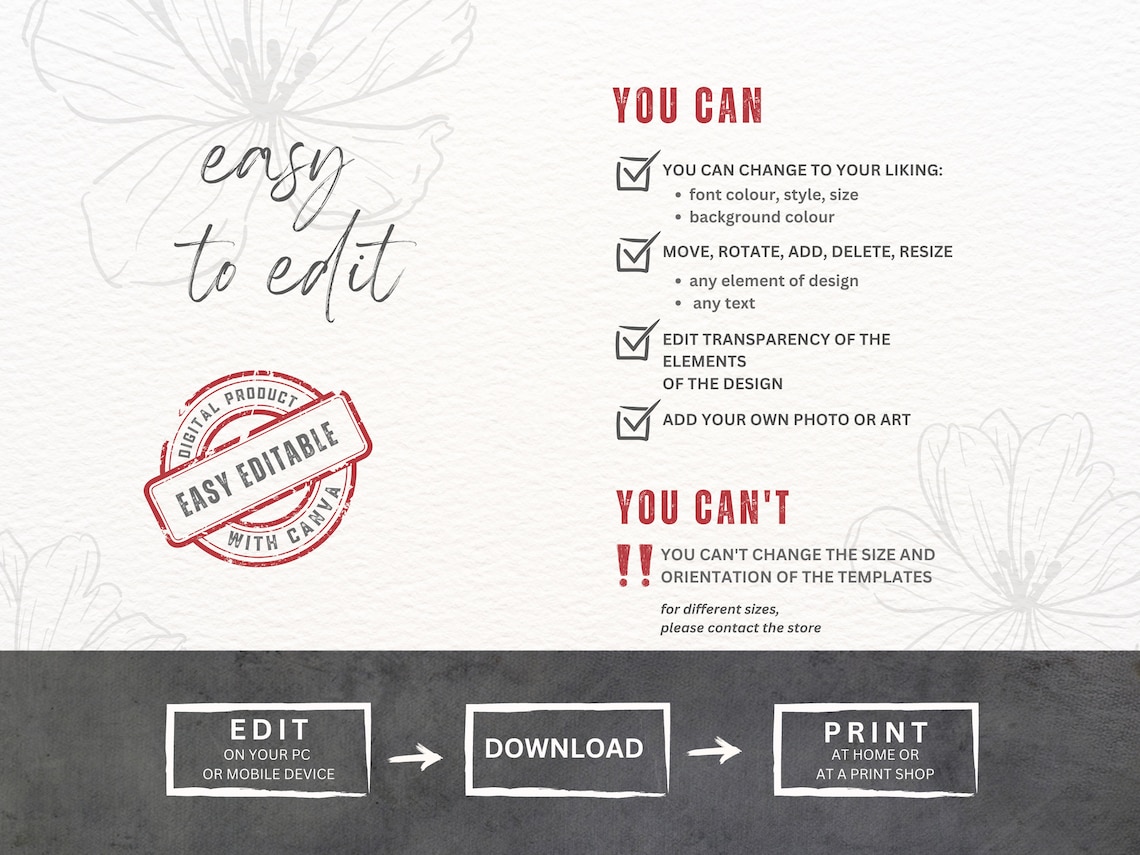 Japanese Sakura Template Wedding Set Minimalist Floral - Etsy