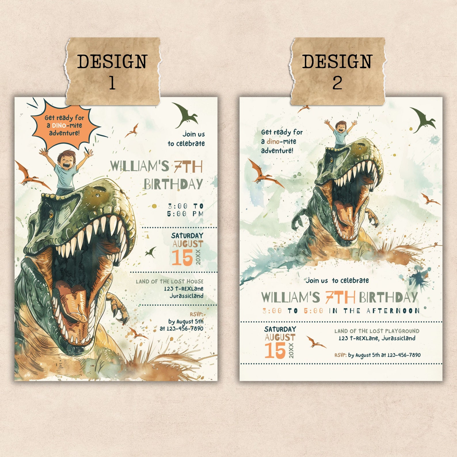 PLANTILLA EDITABLE de invitación a fiesta de cumpleaños jurásica de T ...