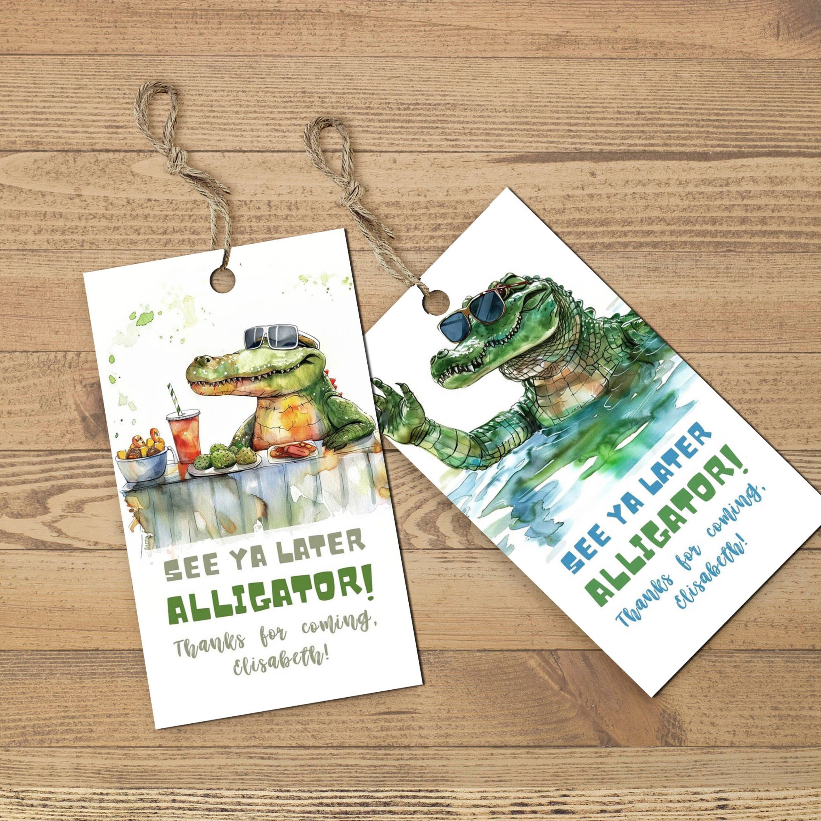 EDITABLE Crocodile Pool Party Favor Thank You Tag TEMPLATE | Crocodile ...