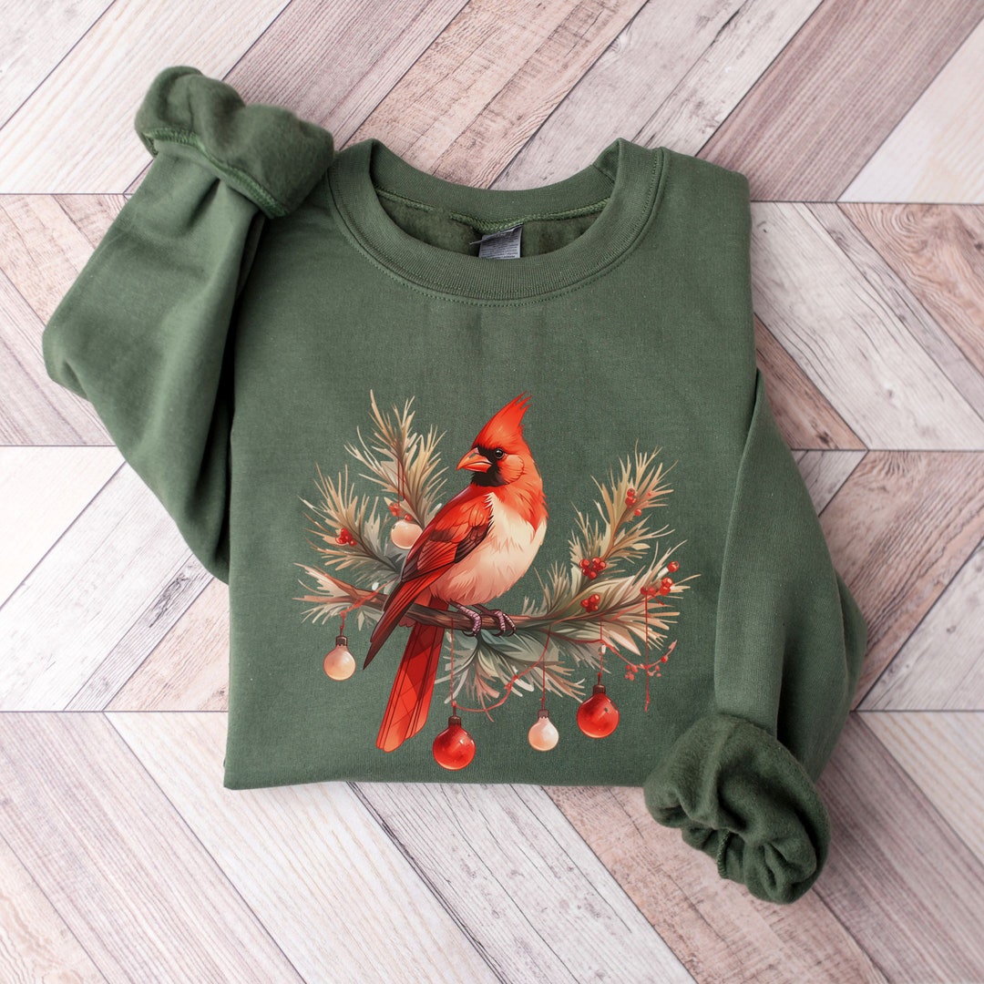 Winter Cardinal Sweatshirt, Bird Sweatshirt, Cardinal Bird Crewneck ...