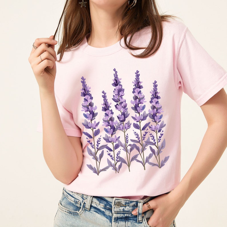 Comfort Colors Lavender Shirt, Botanical Shirt, Wildflower Shirt ...