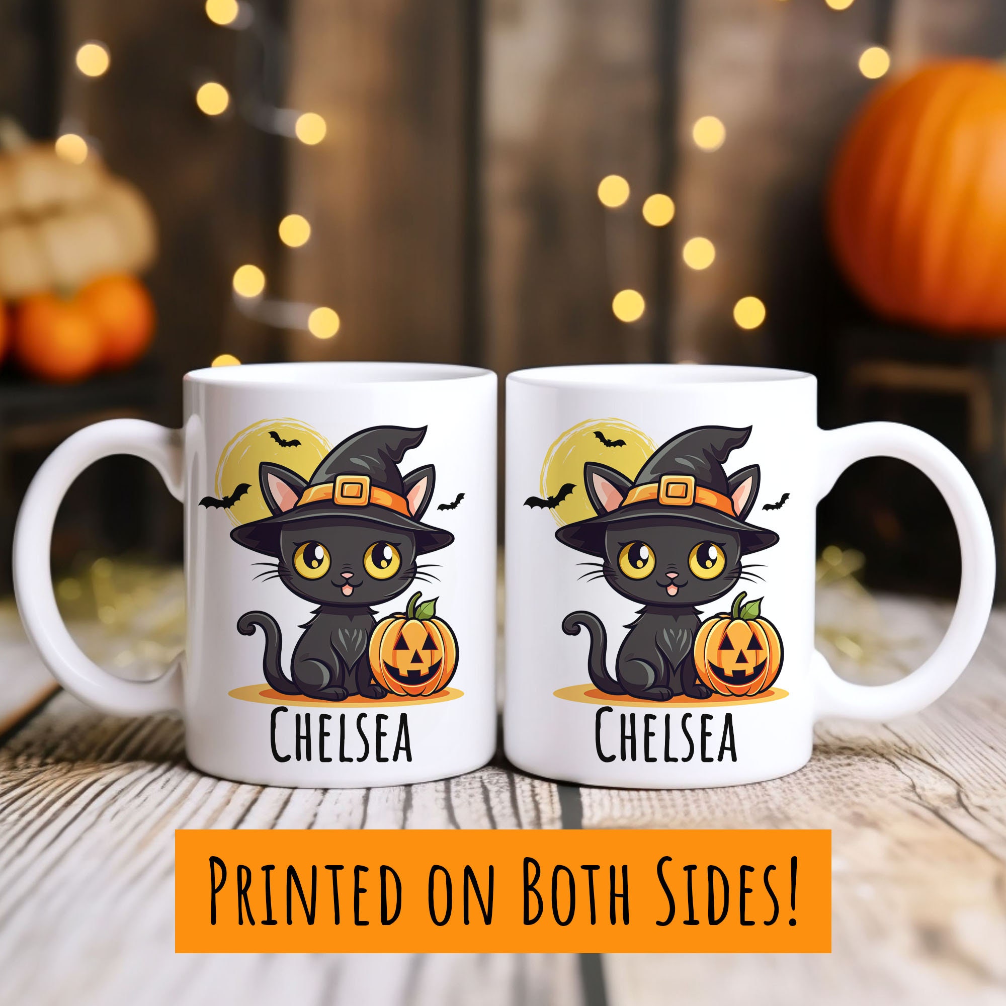 Cute Halloween Cat Mug Custom Cat Mug Cat Lover Gifts - Etsy