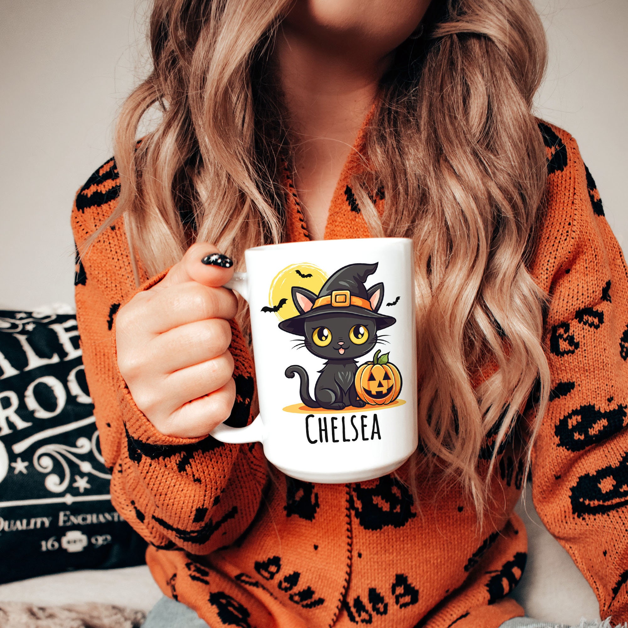 Cute Halloween Cat Mug Custom Cat Mug Cat Lover Gifts - Etsy