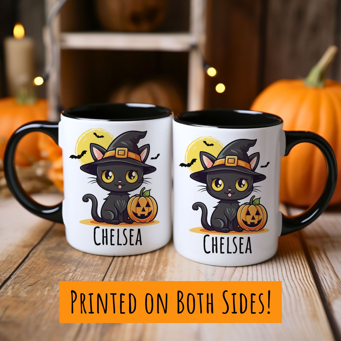 Cute Halloween Cat Mug Custom Cat Mug Cat Lover Gifts - Etsy