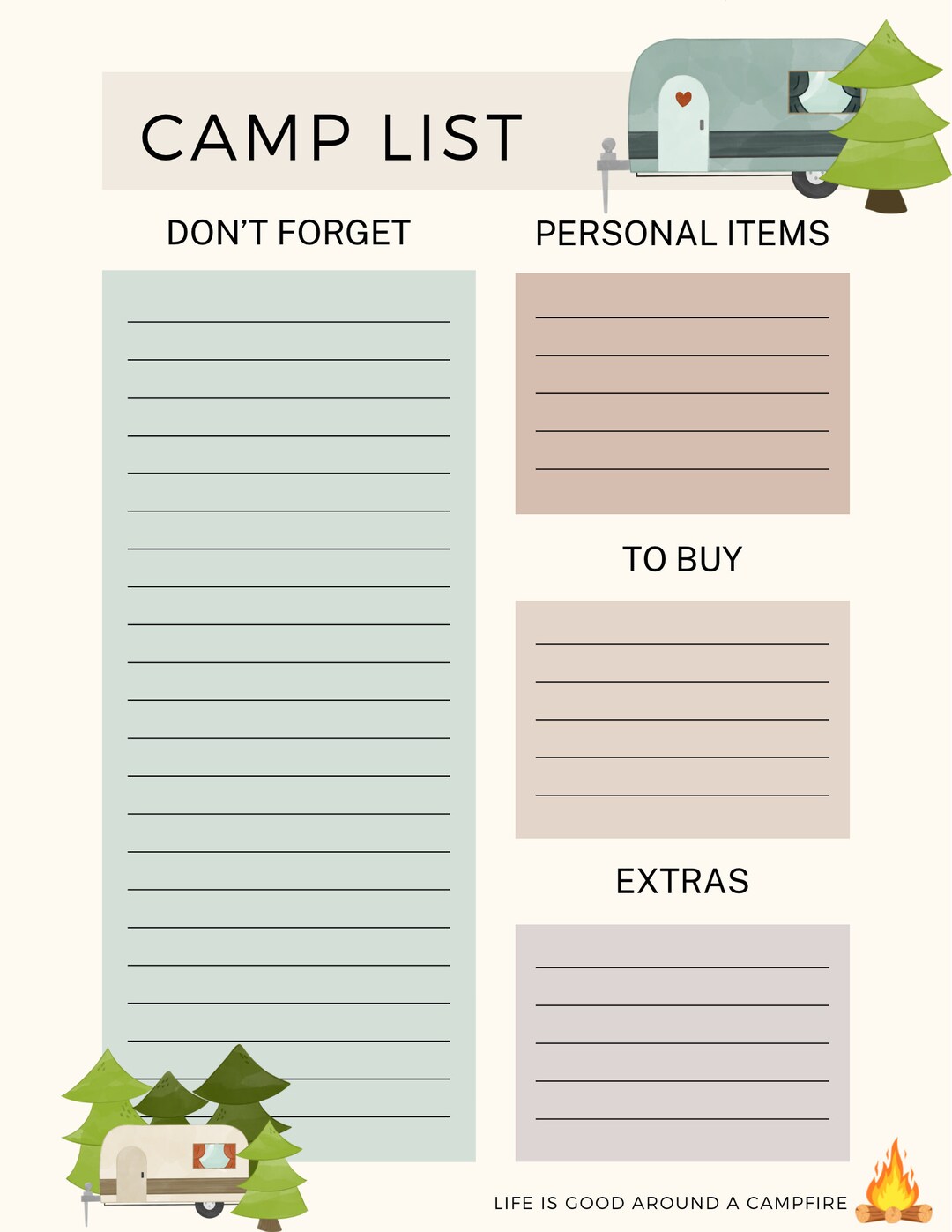 Camping List - Etsy