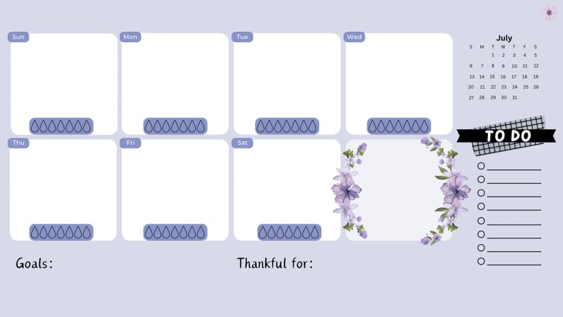 July 2024 Monthly & Weekly Digital Planner Spread - Etsy