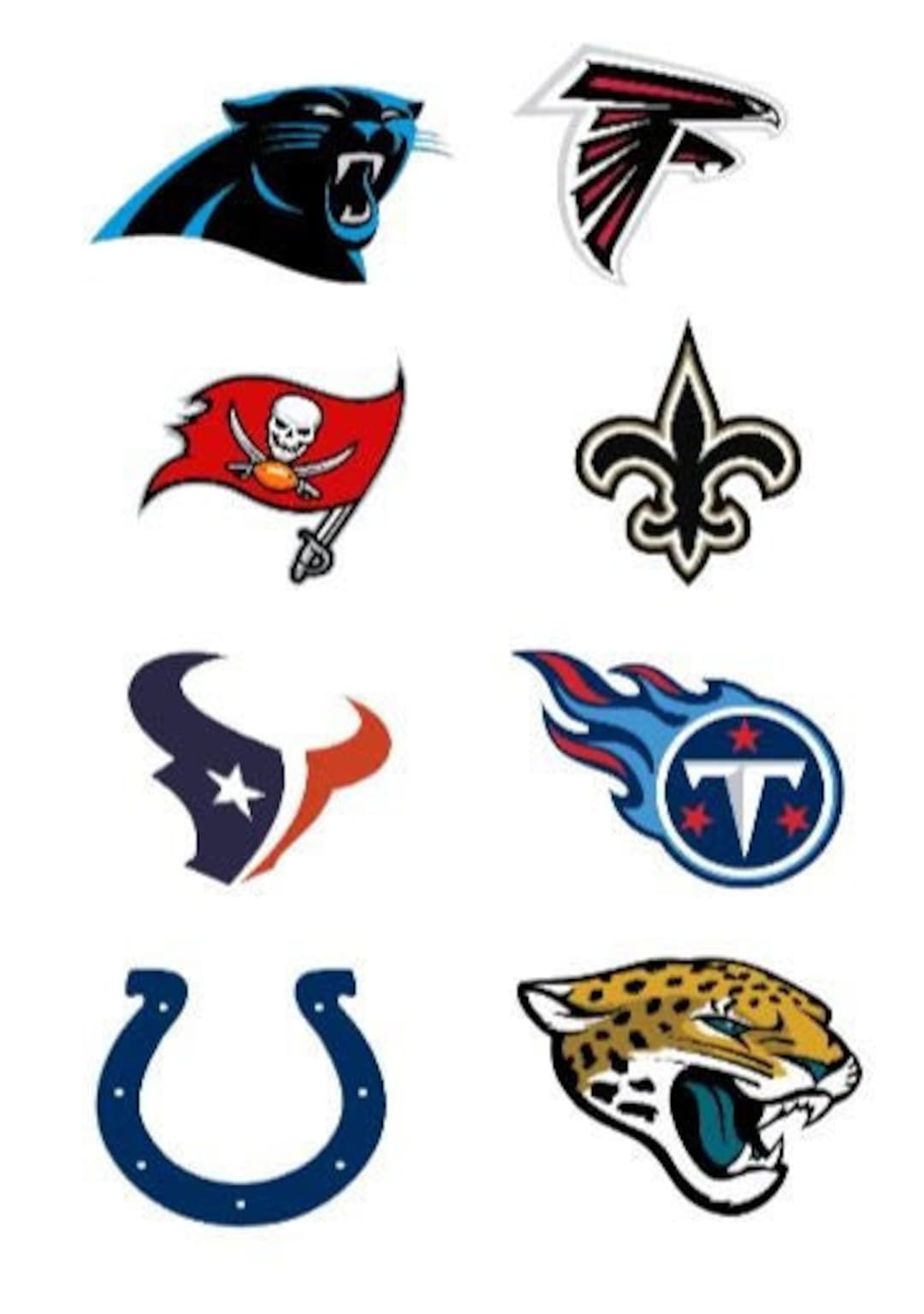 NFL AFC/NFC South Stickers - Etsy