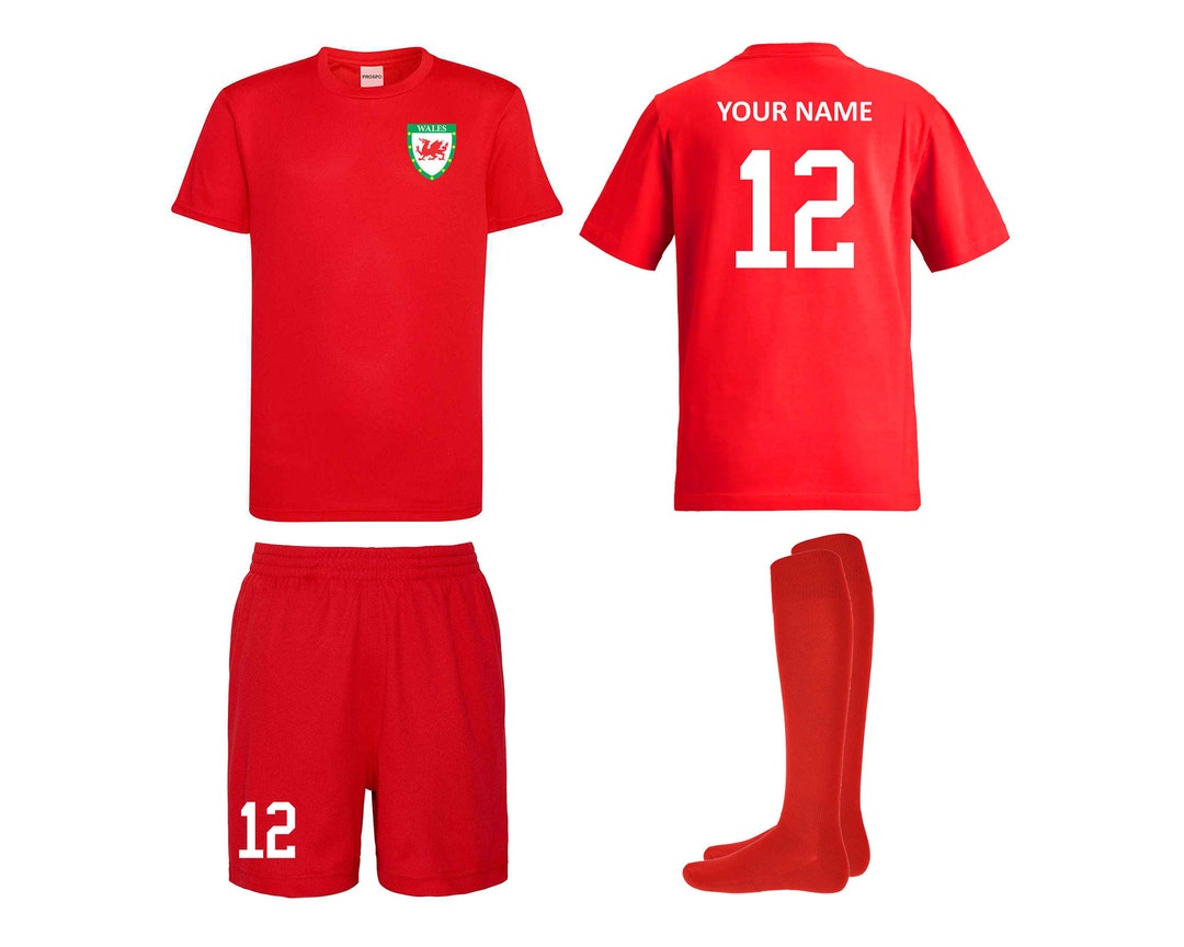 Personalised Wales Style Football Kits Custom Football Shirts Shorts ...