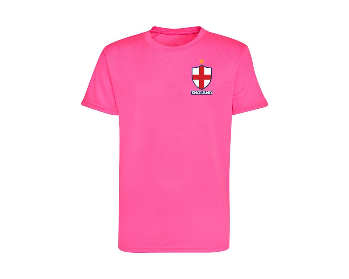 Personalised England Style Kit Pink and White Football Shirts, Shorts ...