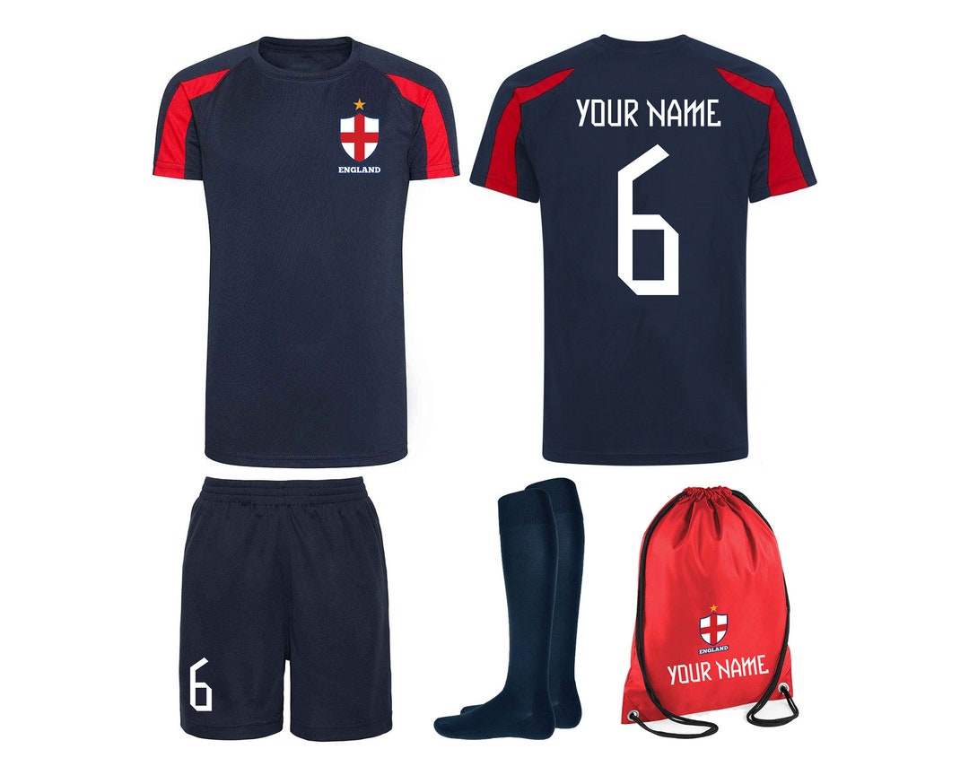 Personalised England Style Football Kits Football Shirts, Shorts, Socks ...