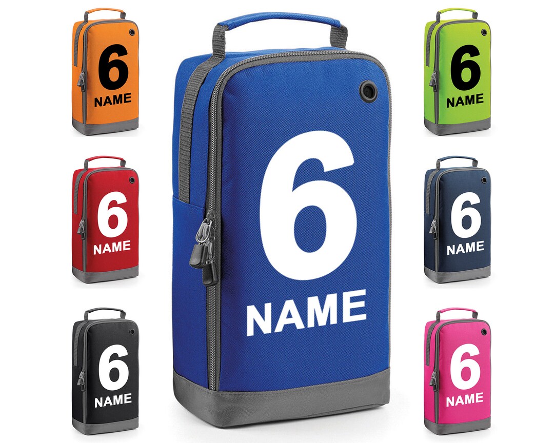 Personalised Any Number and Name Boot Bags Football Rugby Sports School ...