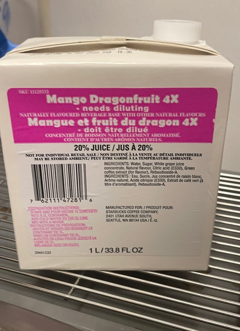 Starbucks Mango Dragonfruit Base - Etsy