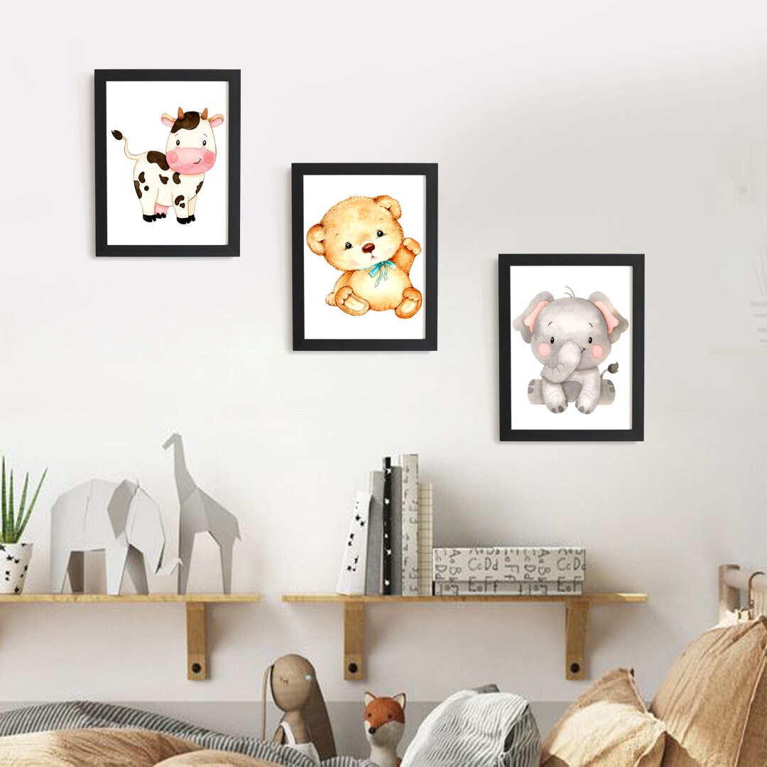 Charming Hand-drawn Wall and Desk Art 3-piece Set - Etsy