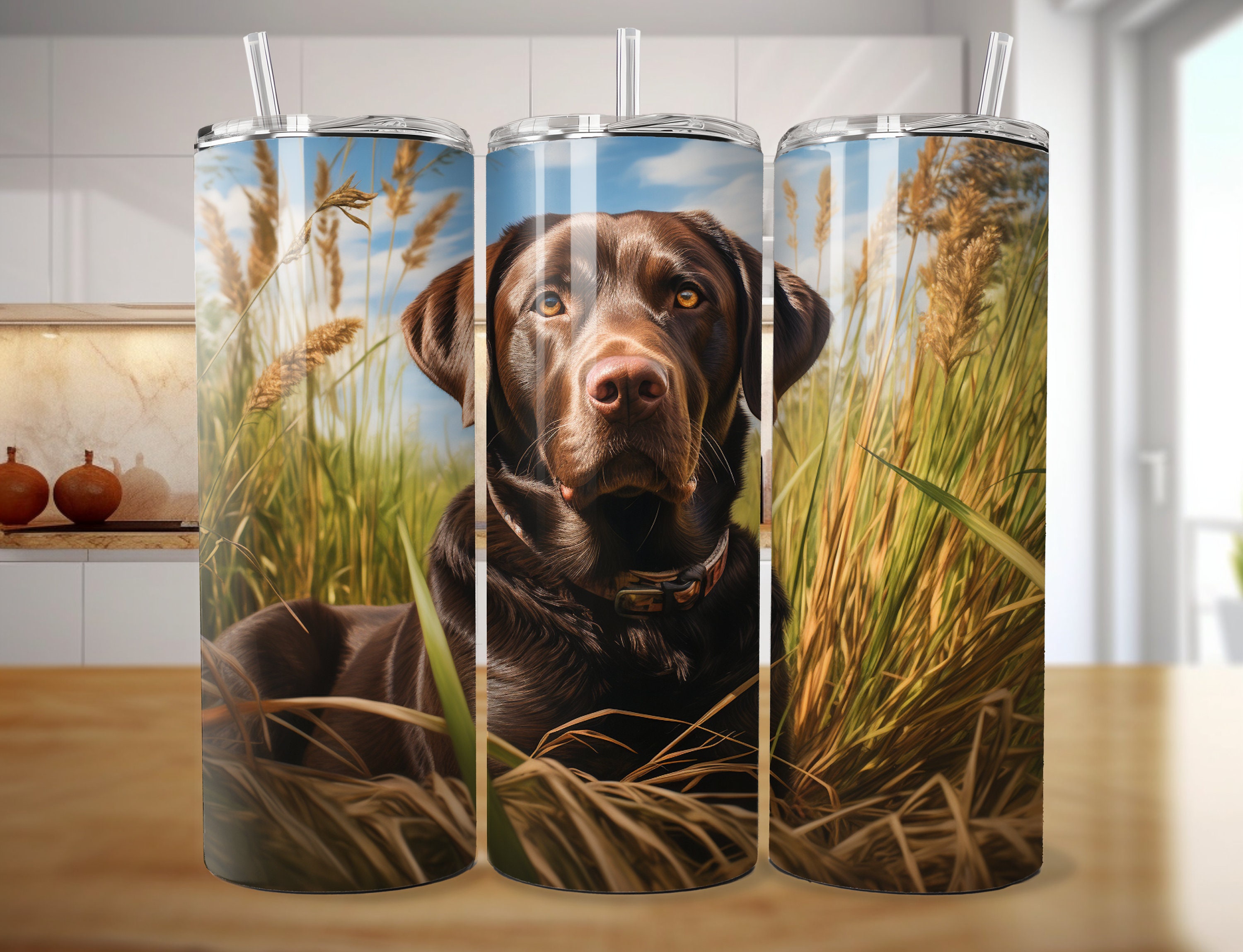 Chocolate Labrador Tumbler Wrap, Lab, Hunting Dog, Brown, Chocolate Lab ...