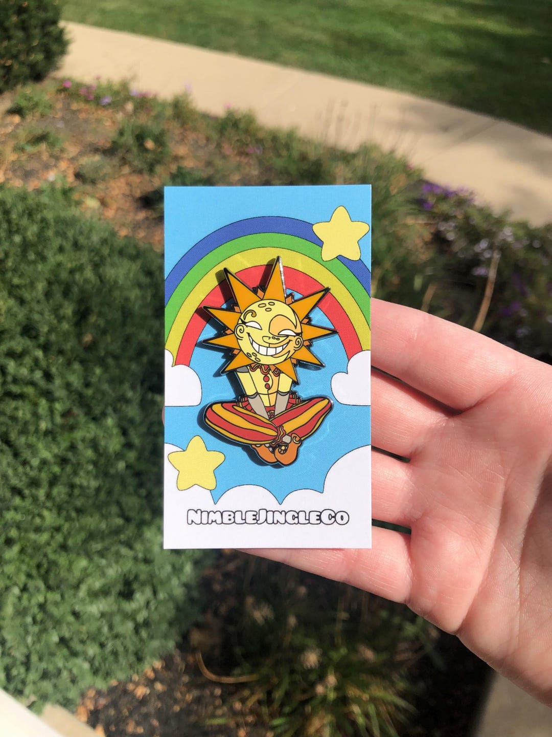 Sitting Sun Enamel Pin - Etsy