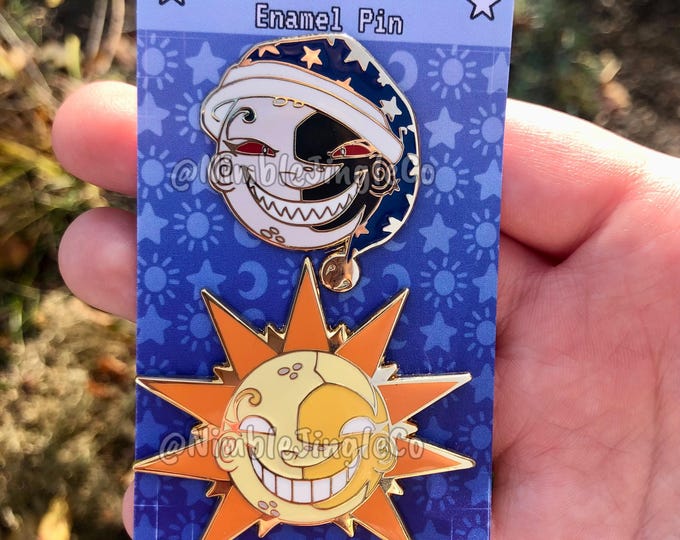 Smiling Sun and Moon Enamel Pin - Etsy