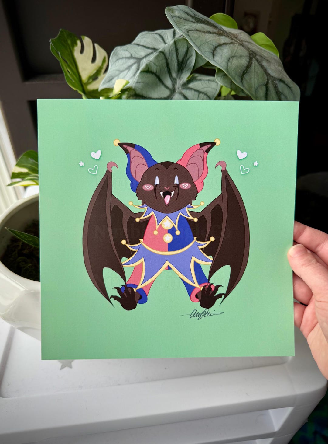Jester Bat - 8x8 Art Print - Signed by Artist! - Etsy