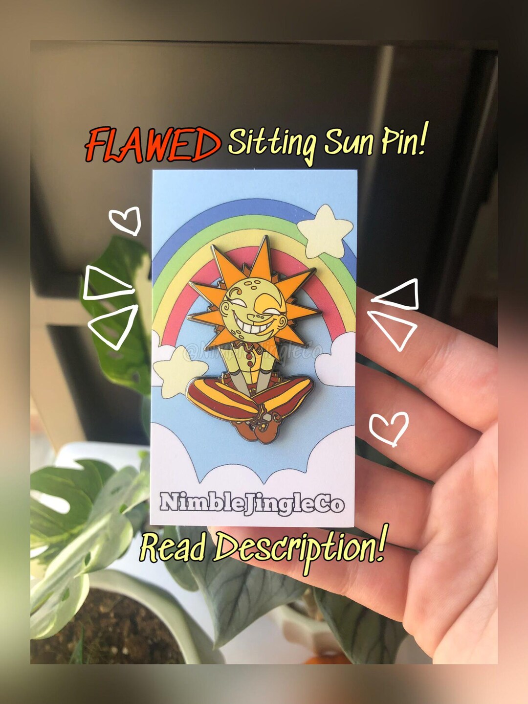 FLAWED Sitting Sun Pins READ DESCRIPTION - Etsy