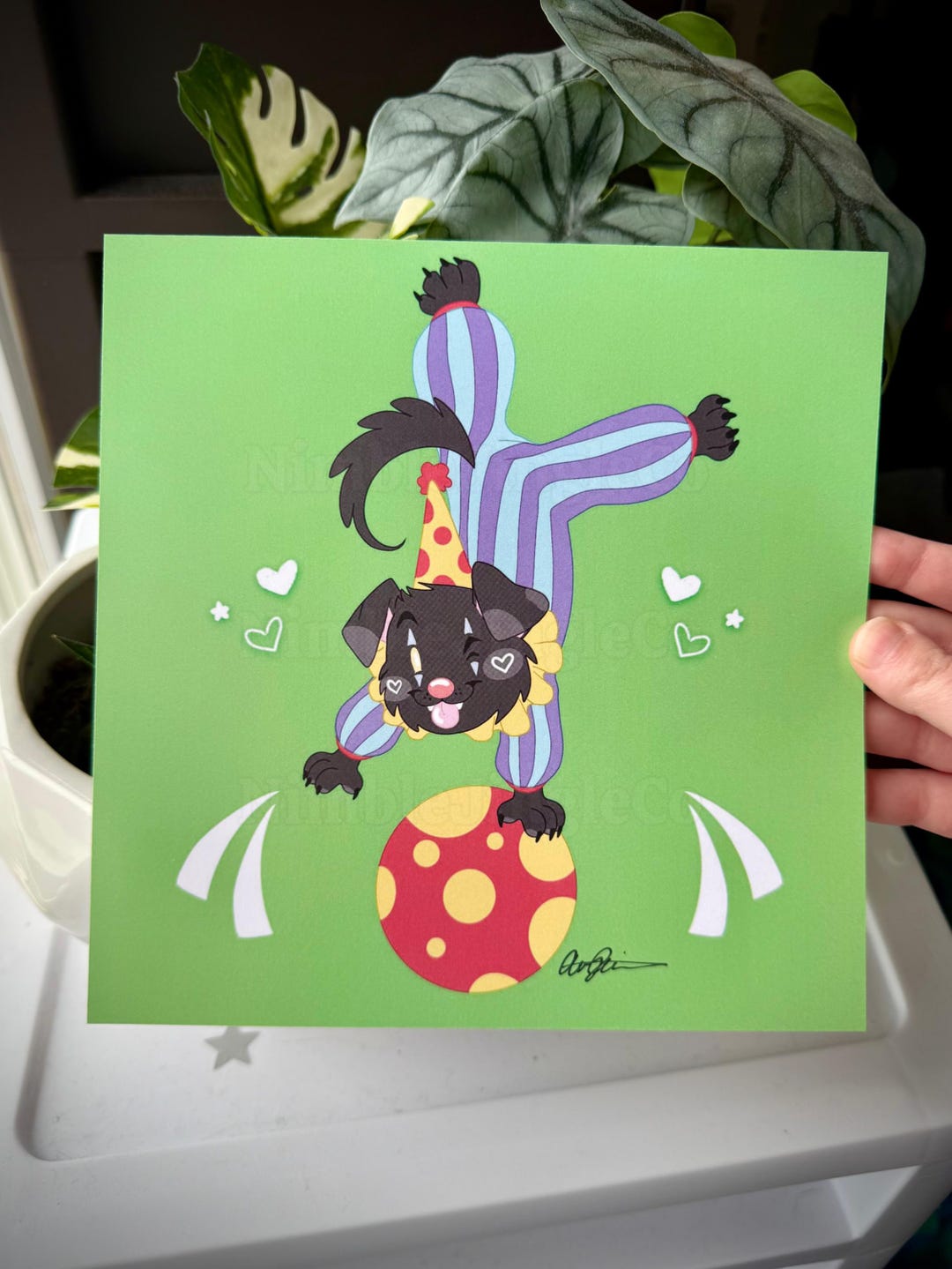 Black Jester Dog - 8x8 Art Print - Signed by Artist! - Etsy