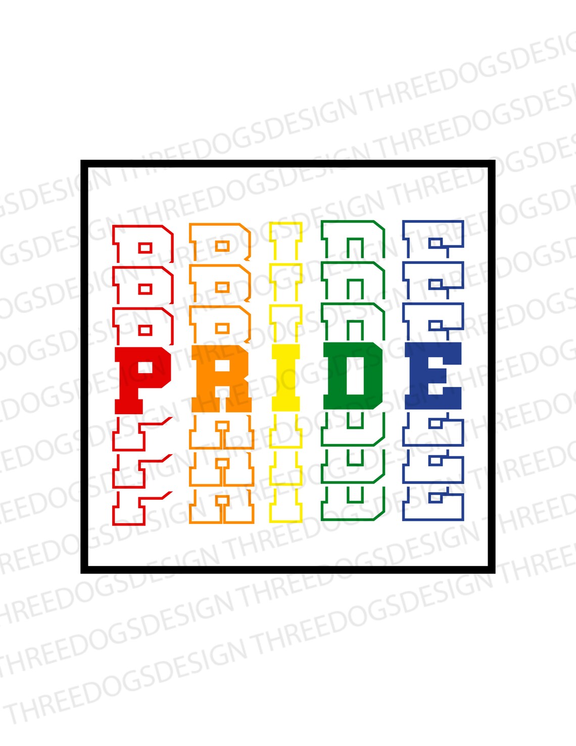 Pride Varsity Stacked Design: - Instant Download - SVG, PNG, JPEG ...