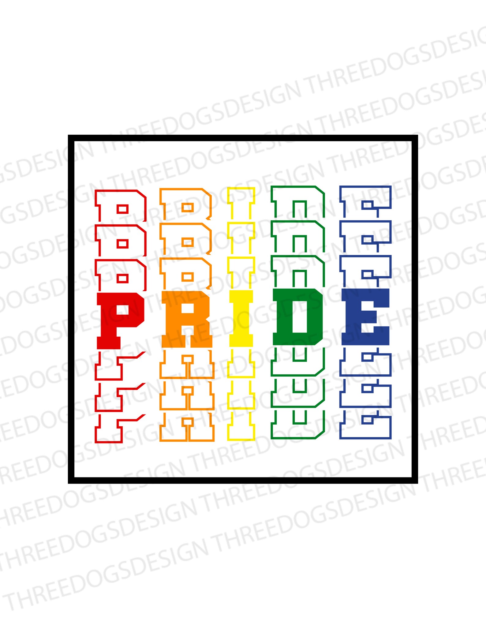 Pride Varsity Stacked Design: - Instant Download - SVG, PNG, JPEG ...