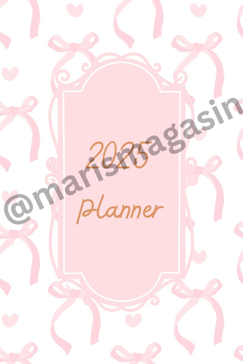 2025 Planner, 2025 Calendar, Coquette Planner 2025, Pink 2025 Planner ...