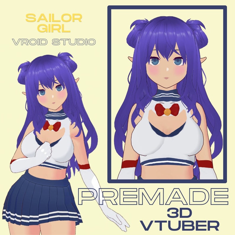 PREMADE Vtuber 3dmodel Sailor Girl - Etsy