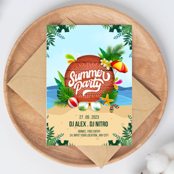 Island Vibes Invitation - Etsy