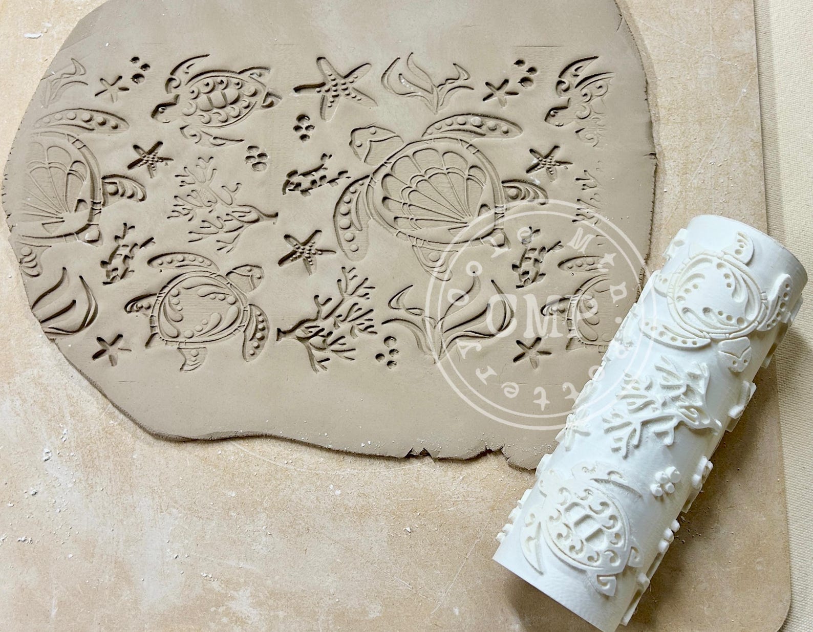 Sea Turtle Textured Roller, Textured Roller, 3D Printed Textured Roller ...