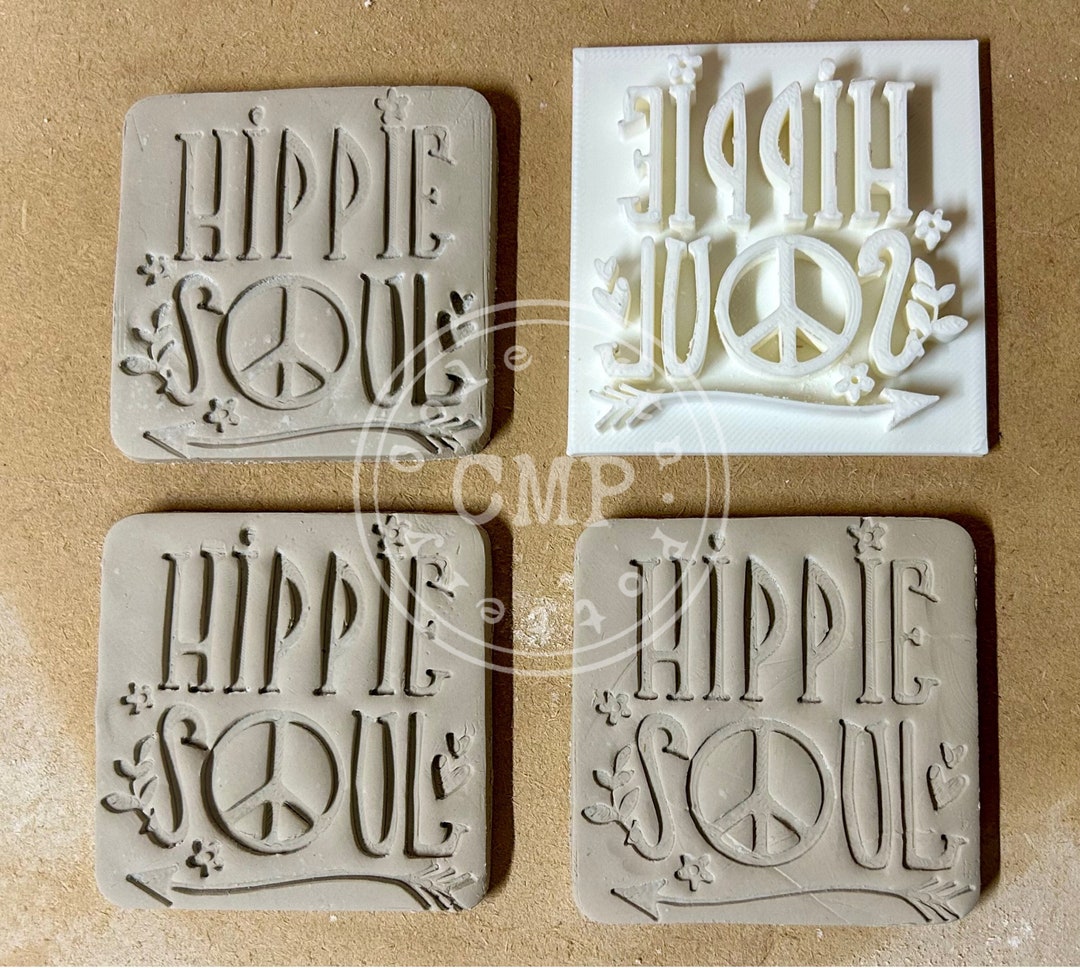Hippie Soul 3D Printed Stamp, Baking Stamp, Pottery Stamp, Hippie ...