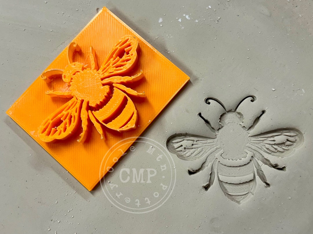 3D Printed Honey Bee Stamp, 3D Printed Stamp, Honey Bee, Bee, Pottery ...