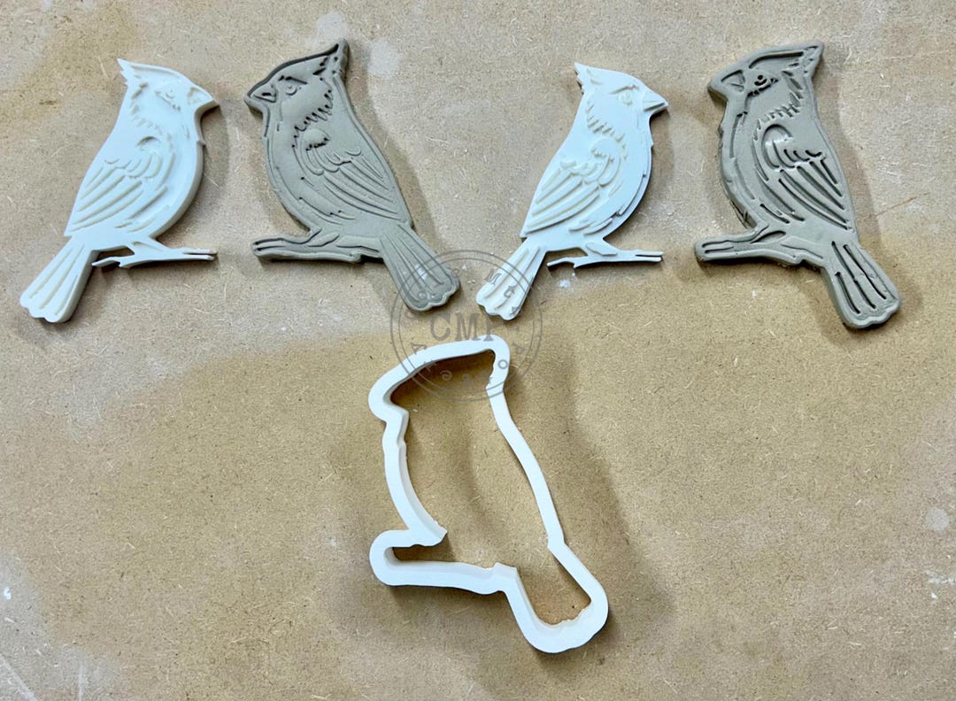 Cardinal Dual Stamp and Cutter Combo, 3D Printed Stamp, Pottery Stamp ...