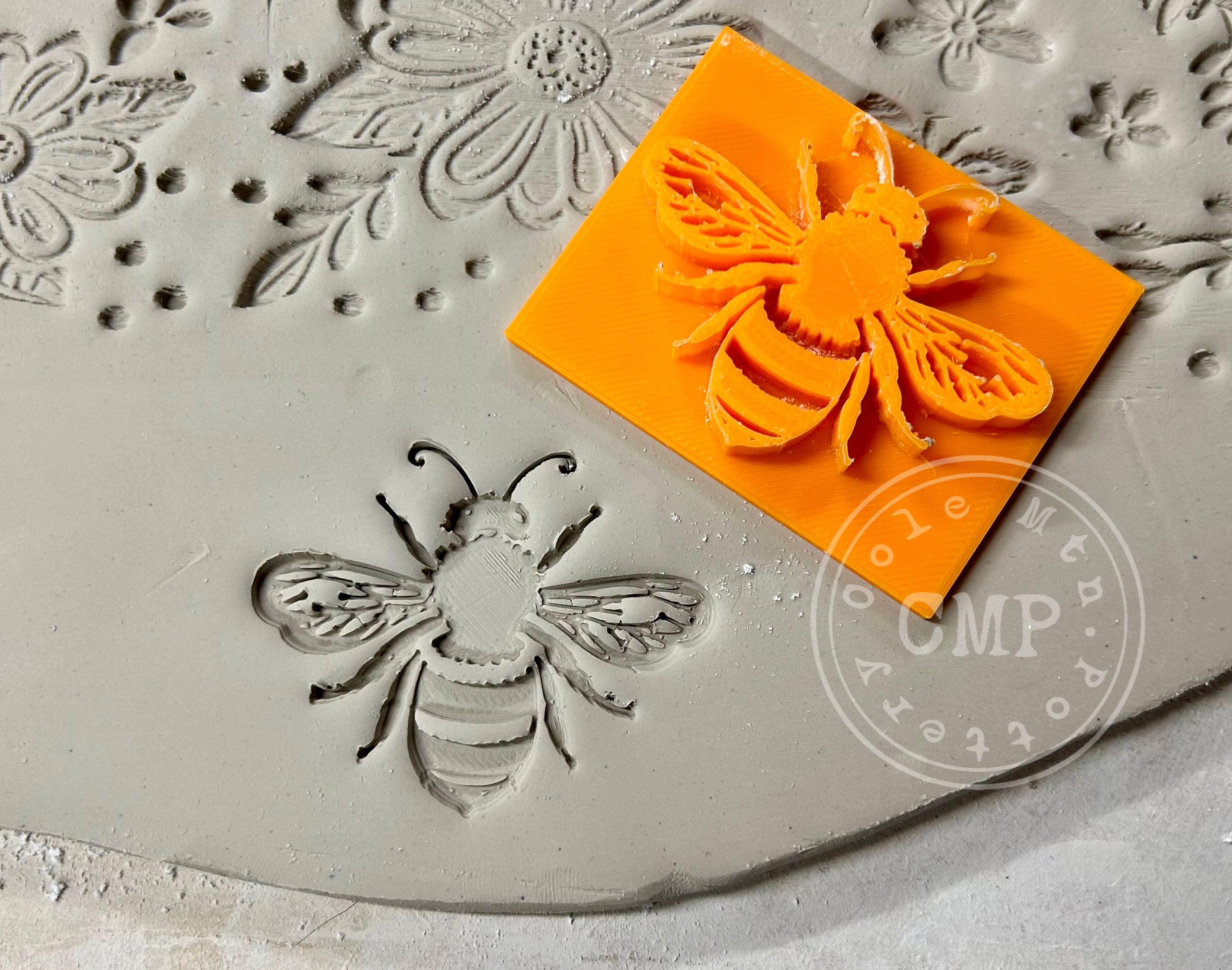 3D Printed Honey Bee Stamp, 3D Printed Stamp, Honey Bee, Bee, Pottery ...