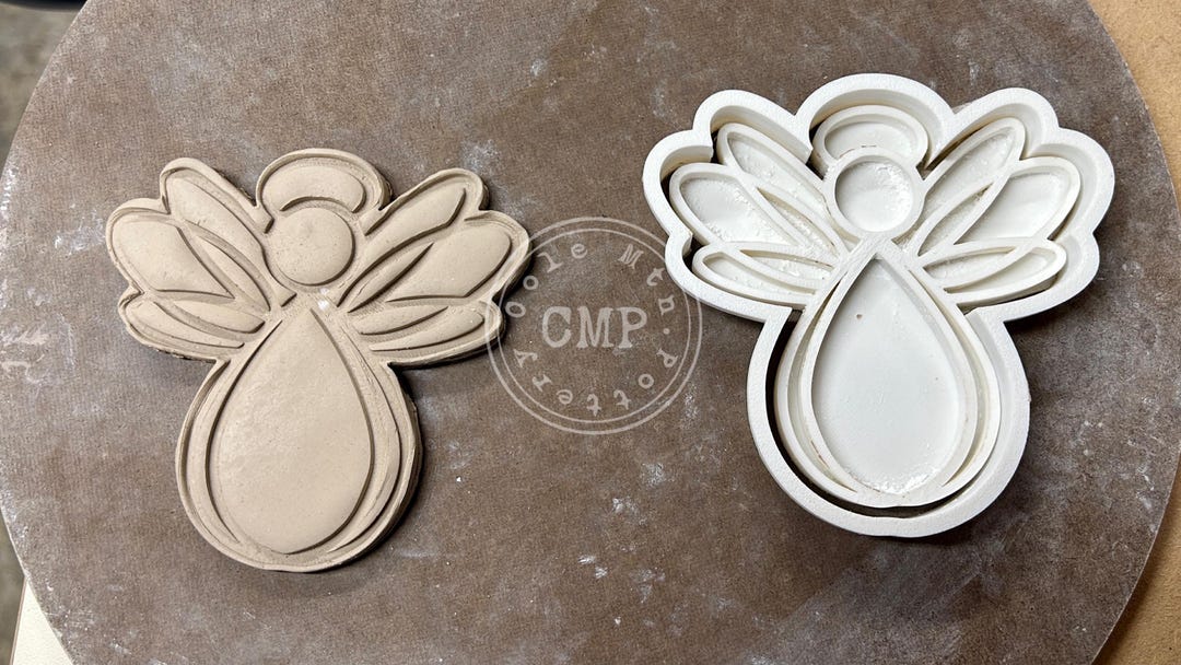 Angel Stamp and Cutter Combo, 3D Printed Stamp, Pottery Stamp, Cookie ...