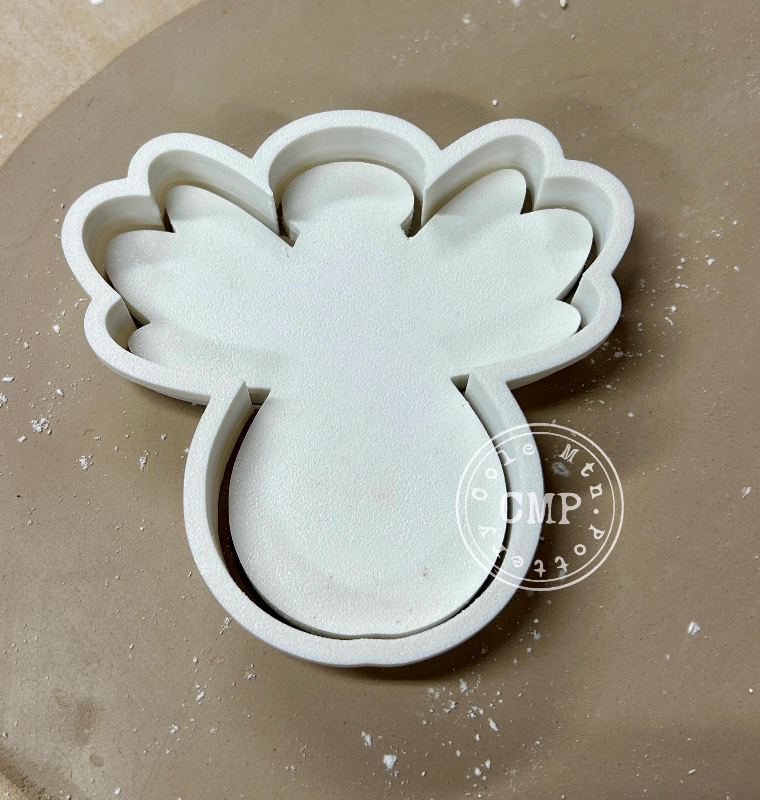 Angel Stamp and Cutter Combo, 3D Printed Stamp, Pottery Stamp, Cookie ...