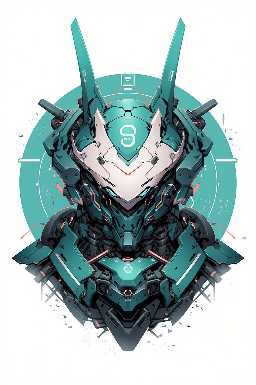 Mecha Robot Cyborg Artclip Art Print Portrait Digital Art - Etsy