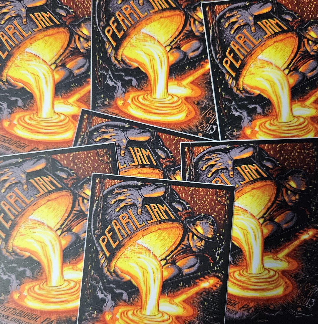 Pearl Jam Vinyl Sticker 2.5x3.5 Pittsburgh PA 10/11/13 Poster Art ...