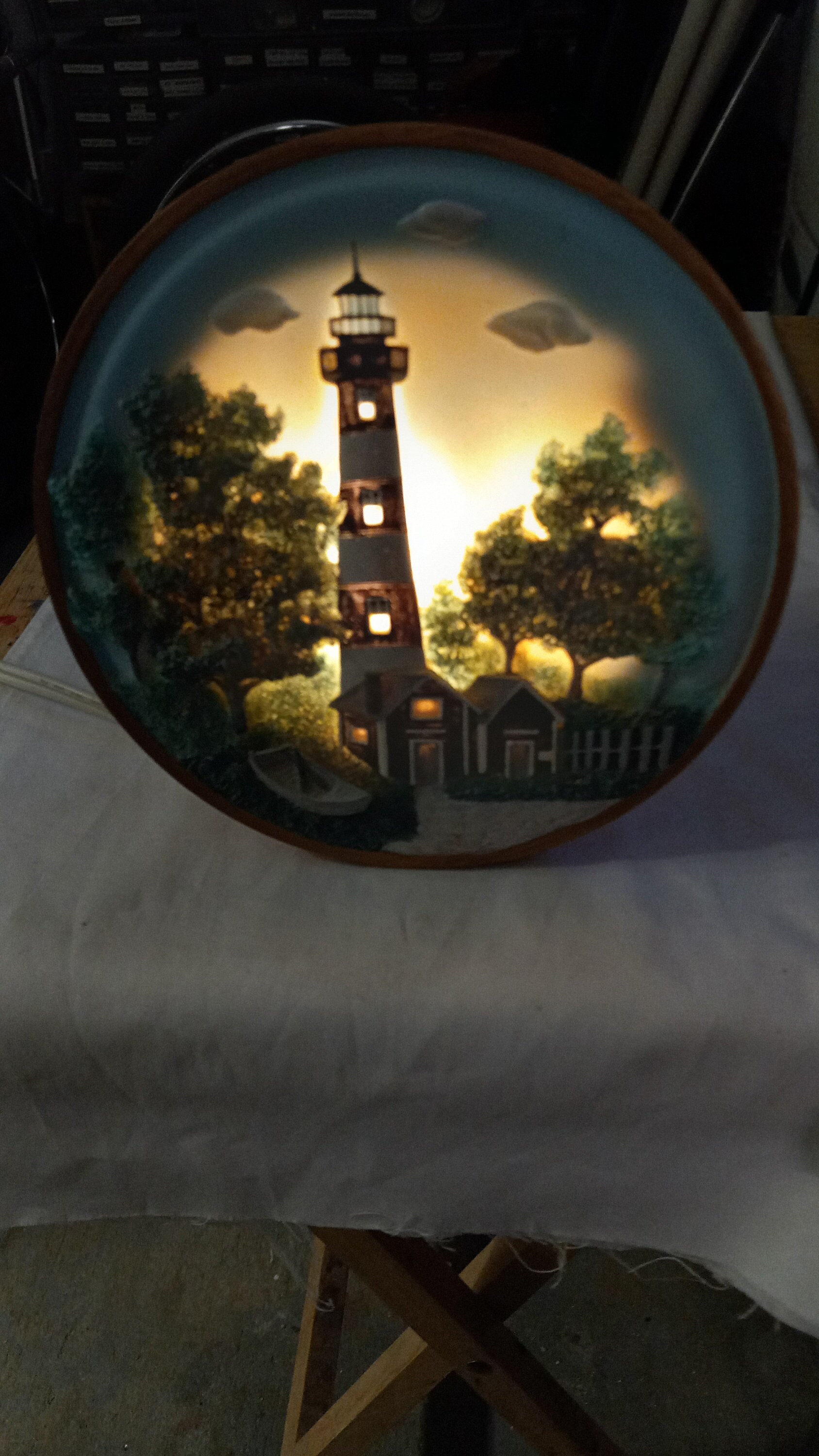 Item 829-C Lighthouse Nightlight , Portable Decorative Lamp, Plate ...