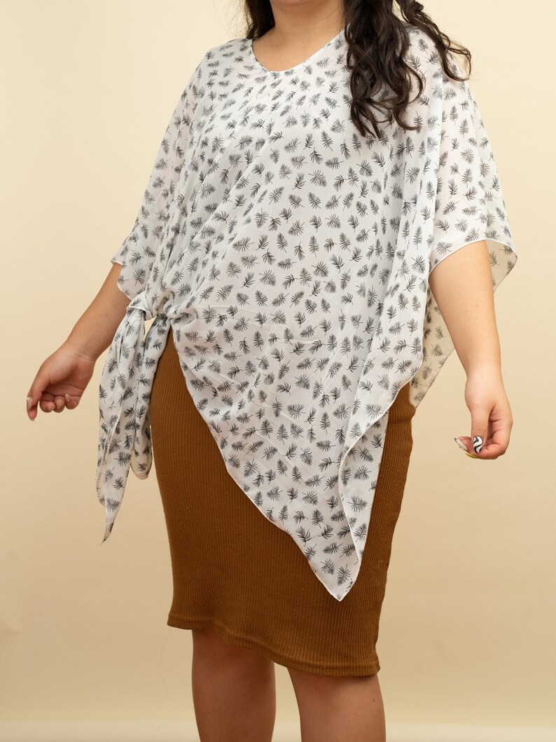 Black & White Feather Scarf Poncho - Multiway Wrap, Multi-way Scarf ...